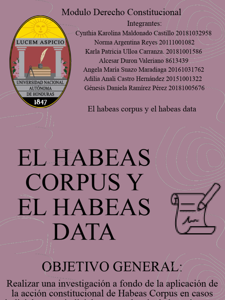 Presentación Habeas Corpus y Habeas Data | PDF | Habeas corpus | Constitución