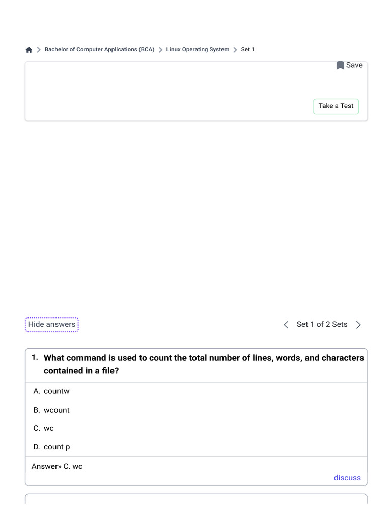 130+ Linux Operating System Solved MCQs With PDF Download | PDF | Operating System | Computer File