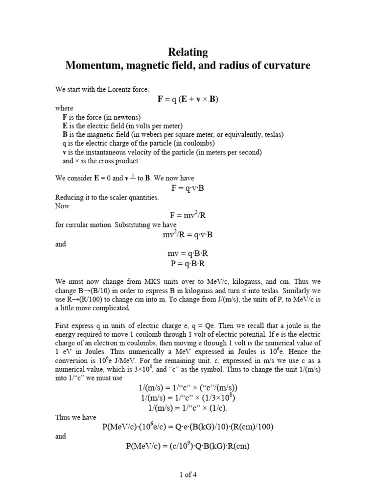 P QBR | PDF | Electronvolt | Motion (Physics)