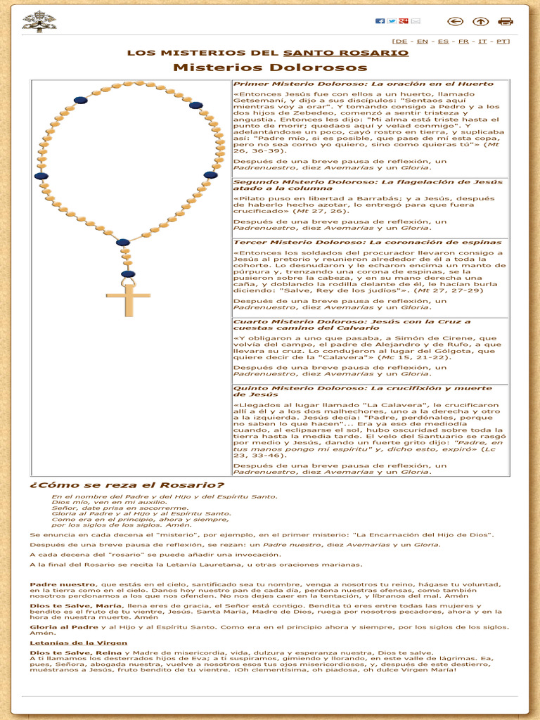 Misterios Dolorosos Los Misterios Del Santo Rosario 2 Pdf