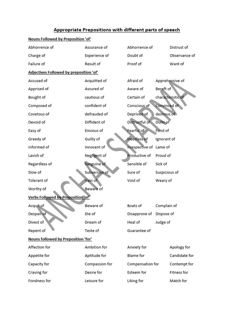 16th March FIXED PREPOSITION | PDF | Semantics | Grammar