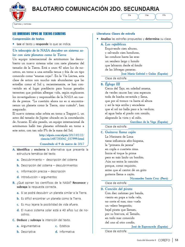 Guía de Literatura y Ortografía | PDF | Verbo | Sistema solar