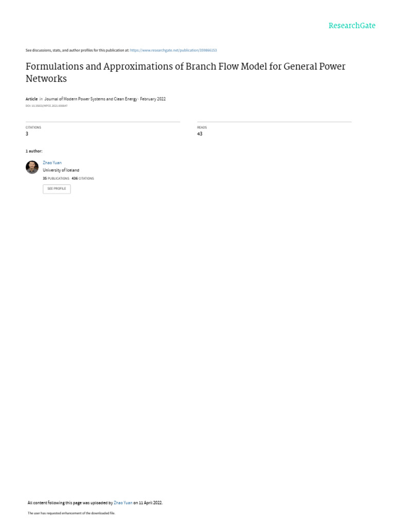 Formulations and Approximations of Branch Flow Model For General Power ... Formulations and Approximations of Branch Flow Model For General Power ...