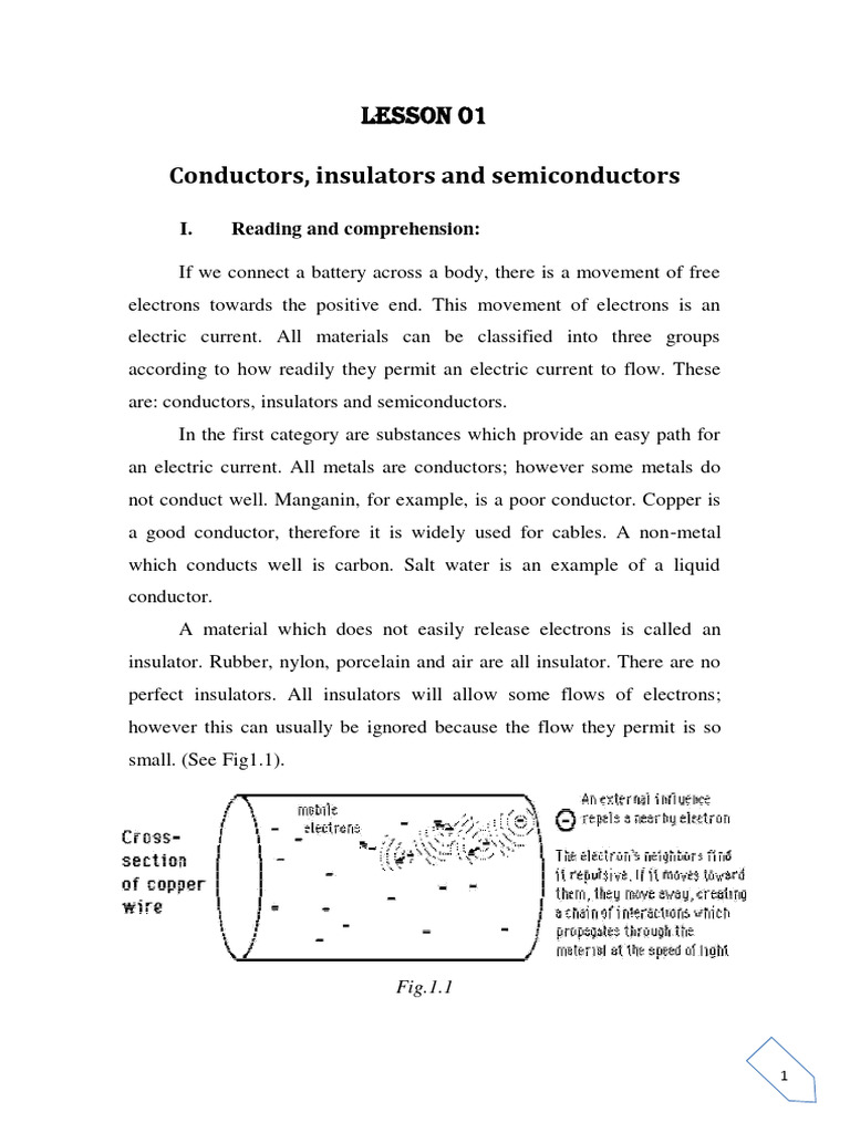 Lesson 01 | PDF | Insulator (Electricity) | Electrical Resistivity And ...