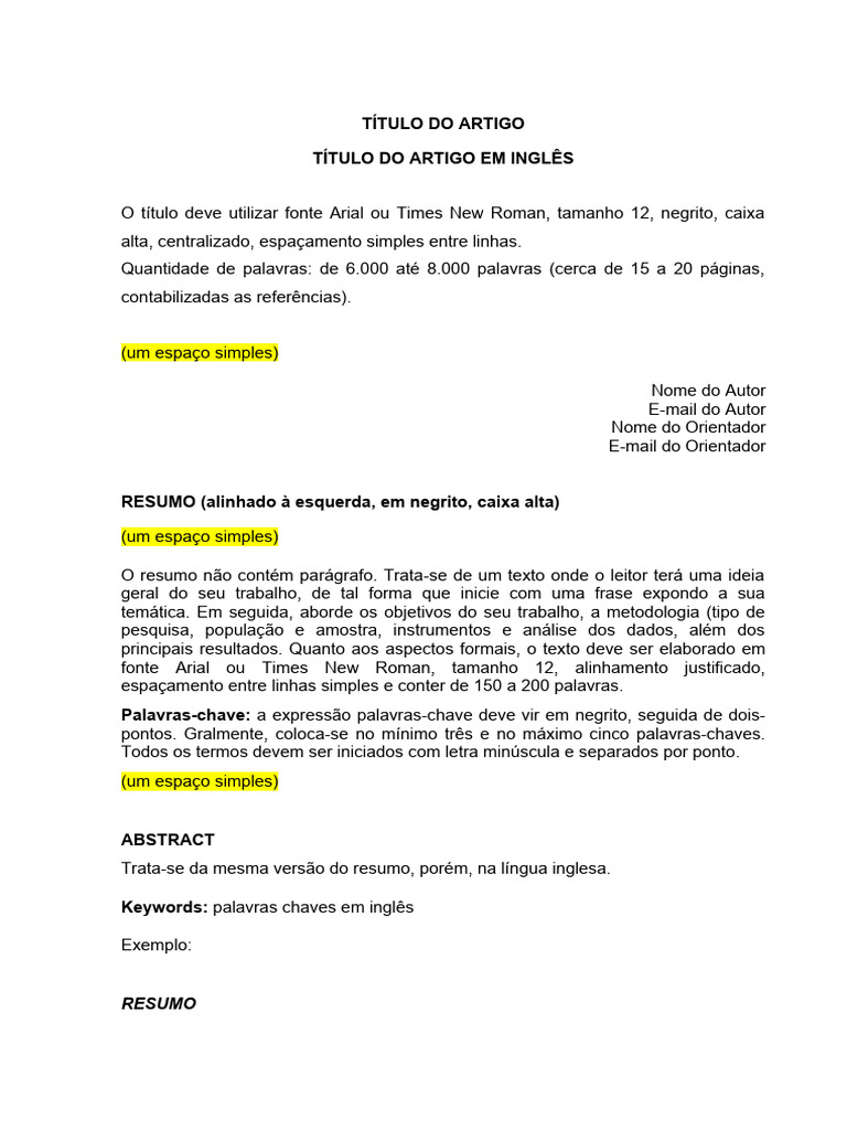 Modelo-TCC-Artigo | PDF | Abstract (resumo) | Dados