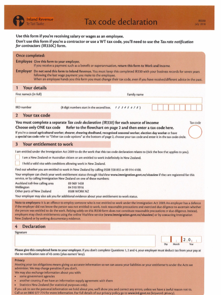 IR330 Form - 2 Pages | PDF