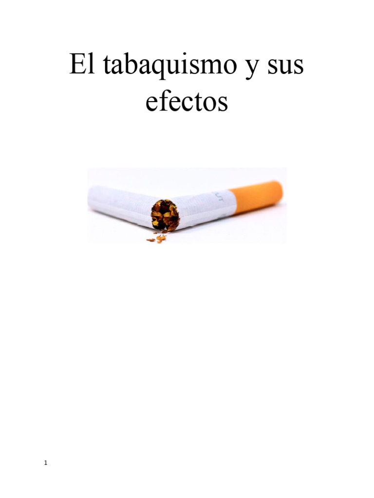 Efectos del Tabaquismo en la Salud | PDF | Fumar tabaco | Adicción