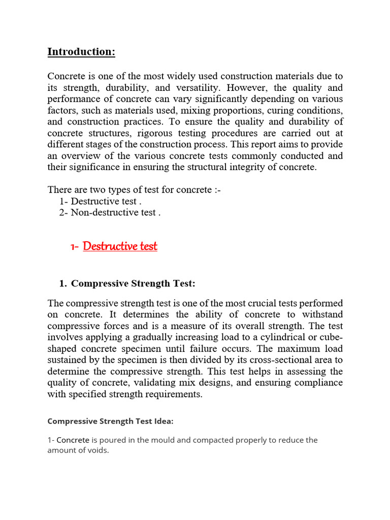 Concrete Test | PDF | Concrete | Strength Of Materials