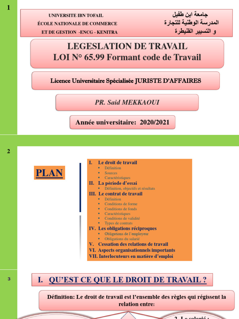 Code du Travail: Définition et Période d'Essai | PDF | Salaires ...