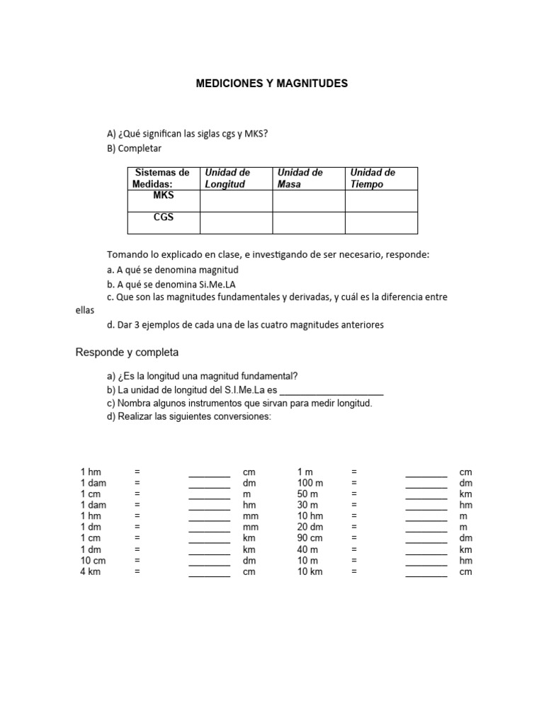 Mediciones y Magnitudes | PDF