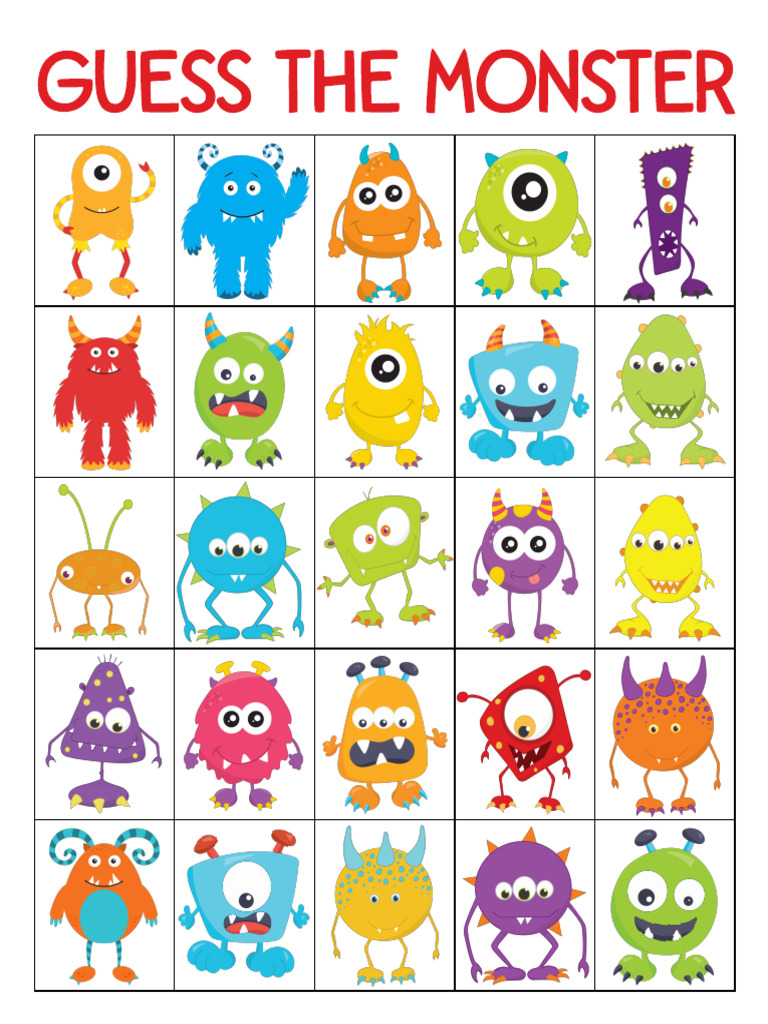 Guess The Monster Guess Who Game - Removed | PDF
