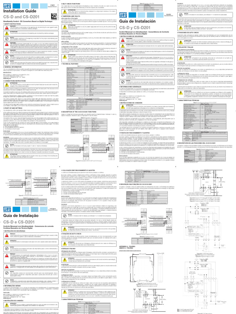 WEG CS D CS D201 Installation Guide 10004540219 en Es PT | PDF | Herramientas | Equipo eléctrico