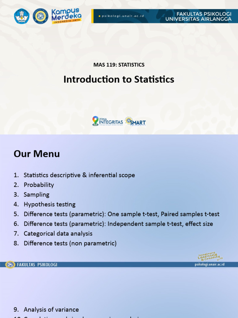 (Meeting 1) Introduction To Statistics | PDF | Statistics | Variance