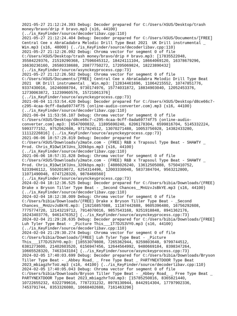 KeyFinder Log | PDF | Computer Engineering | Computing