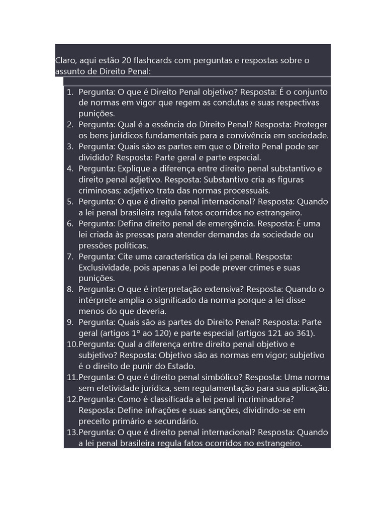 FLSH Cards | PDF | Direito Penal | Crimes