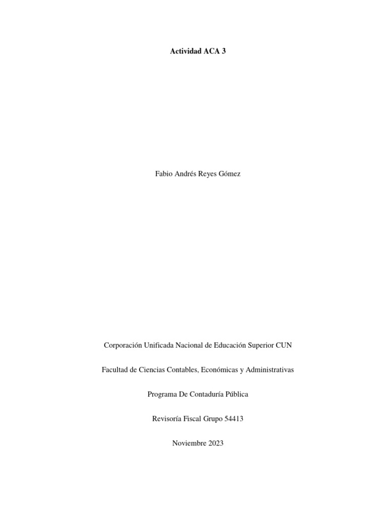 Aca 3 Entregable | PDF | Auditoría | Contador