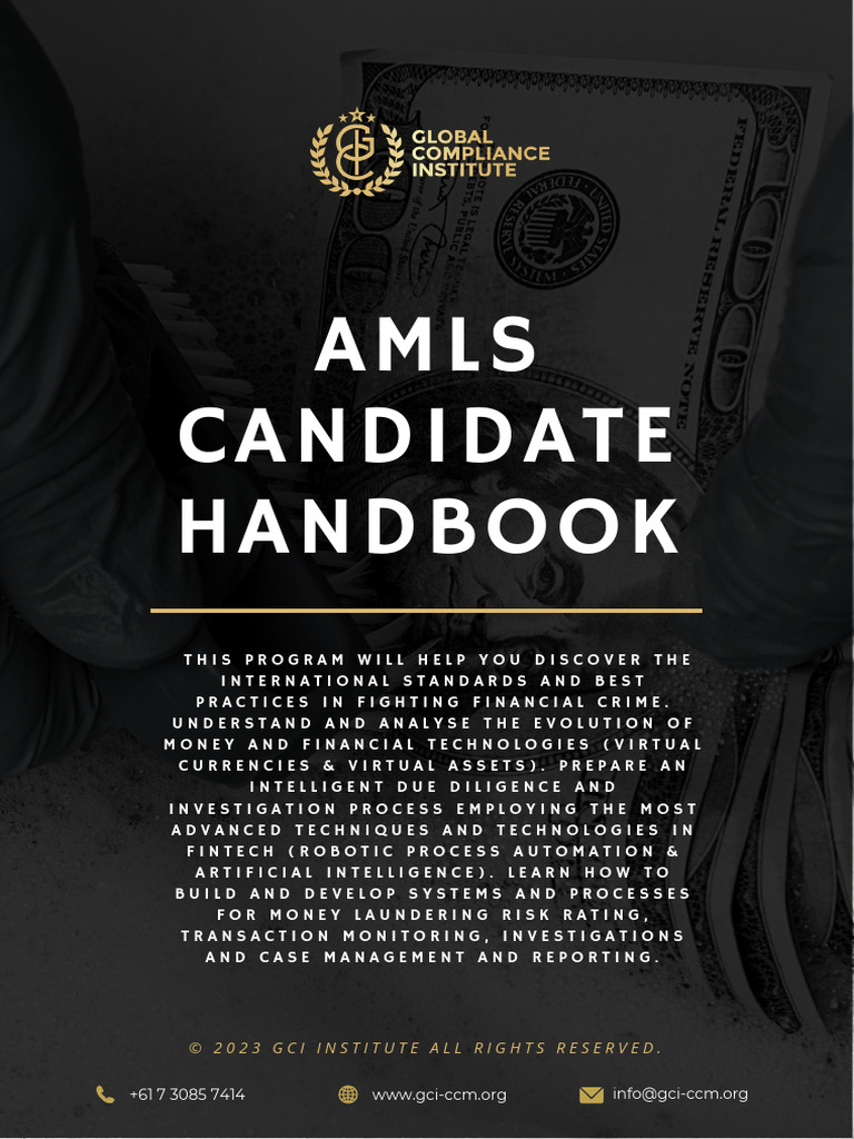 AMLS Handbook - 1 | PDF | Money Laundering | Economies