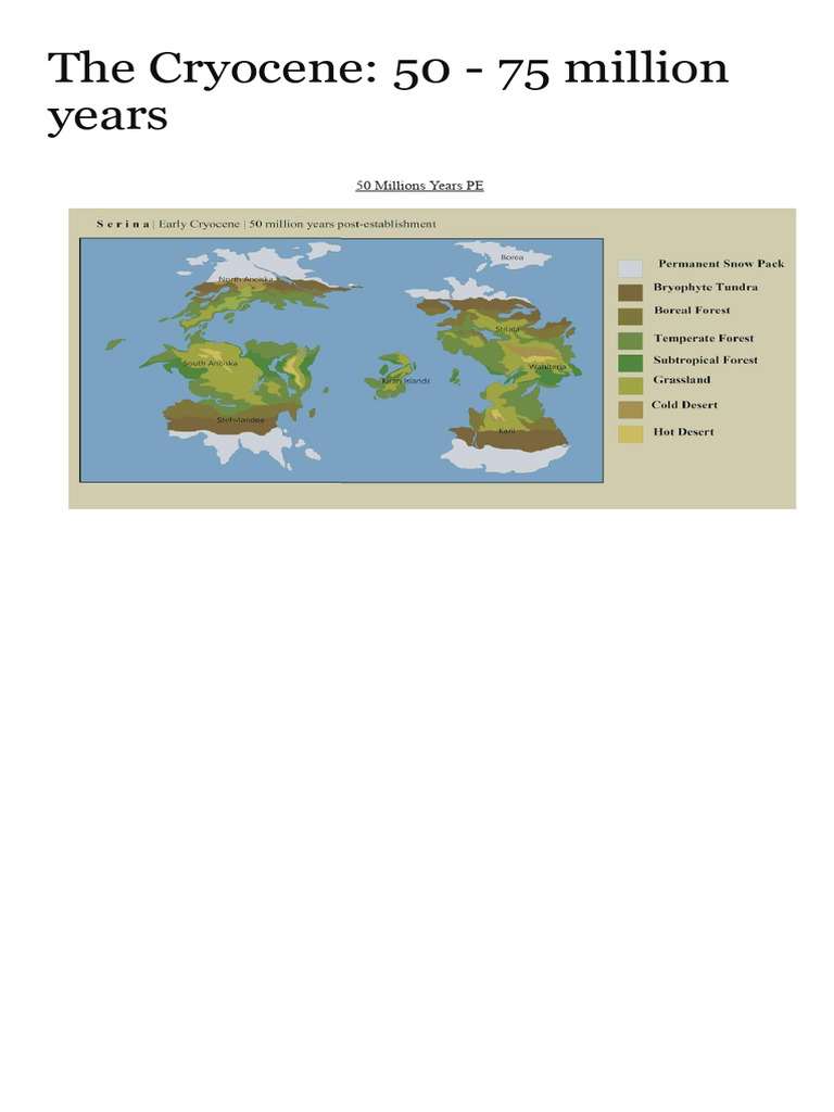 Serina (3): The Cryocene 50 - 75 Million Years by Dylan Bajda Speculative Evolution | PDF ...