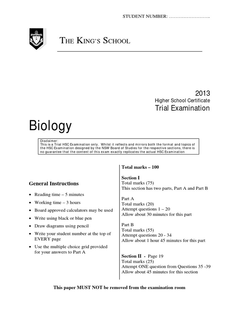 Kings 2013 Biology Trials | PDF | Dominance (Genetics) | Gene