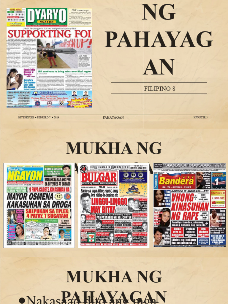 Bahagi NG Pahayagan | PDF