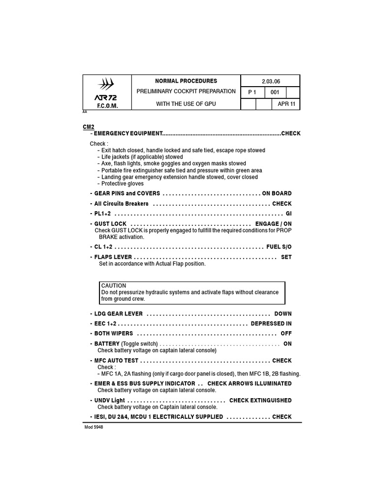 Atr 72 600 Fcom 2 | PDF | Aviation | Aircraft