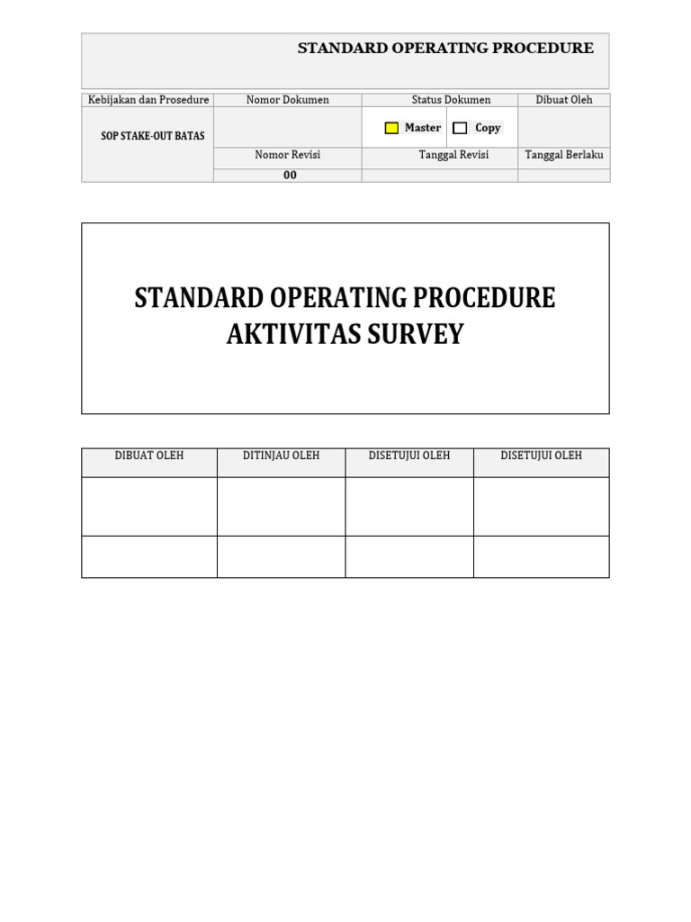 SOP Survey - Stake Out Batas | PDF