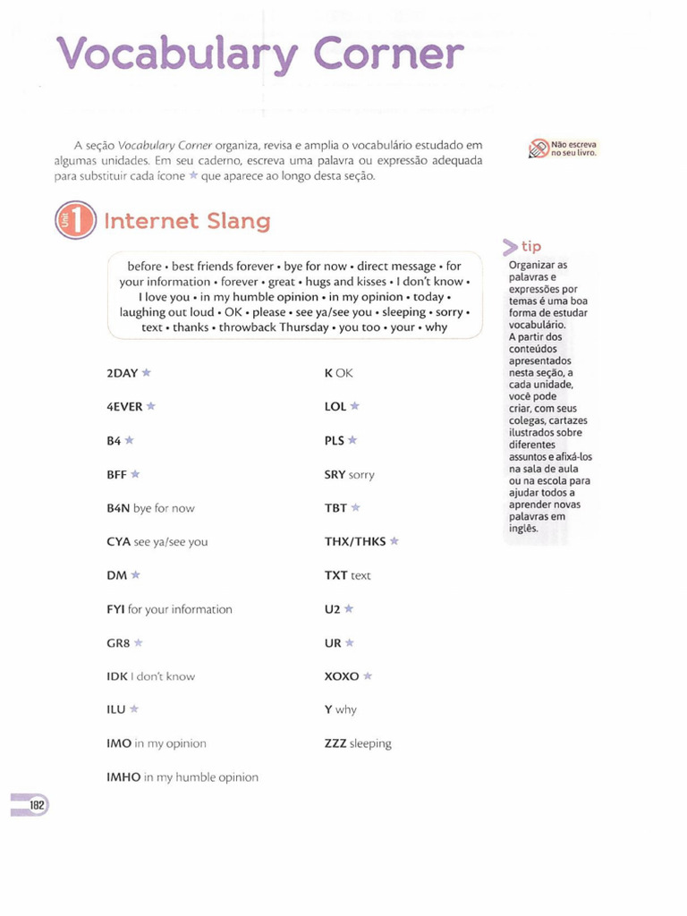 Way To English 9º Ano - Internet Slang II | PDF