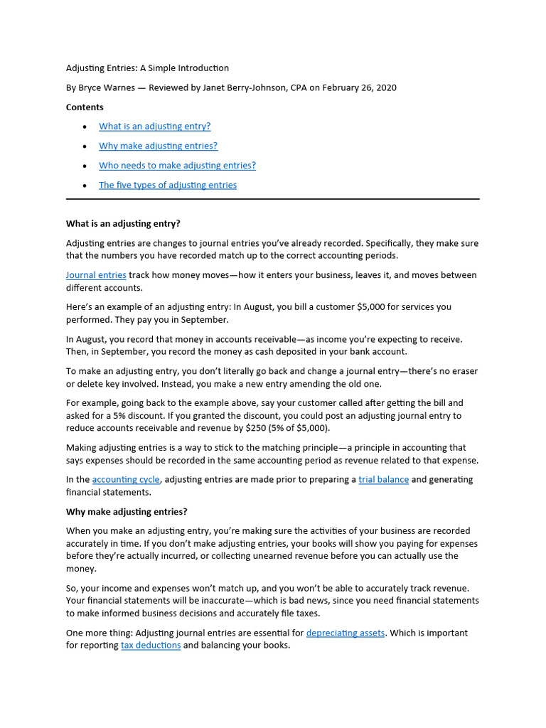 Adjusting Entries | PDF | Debits And Credits | Depreciation Adjusting Entries | PDF | Debits And Credits | Depreciation