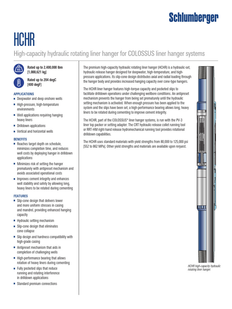 HCHR High Capacity Hydraulic Rotating Liner Hanger | PDF | Building Engineering | Mechanical ...