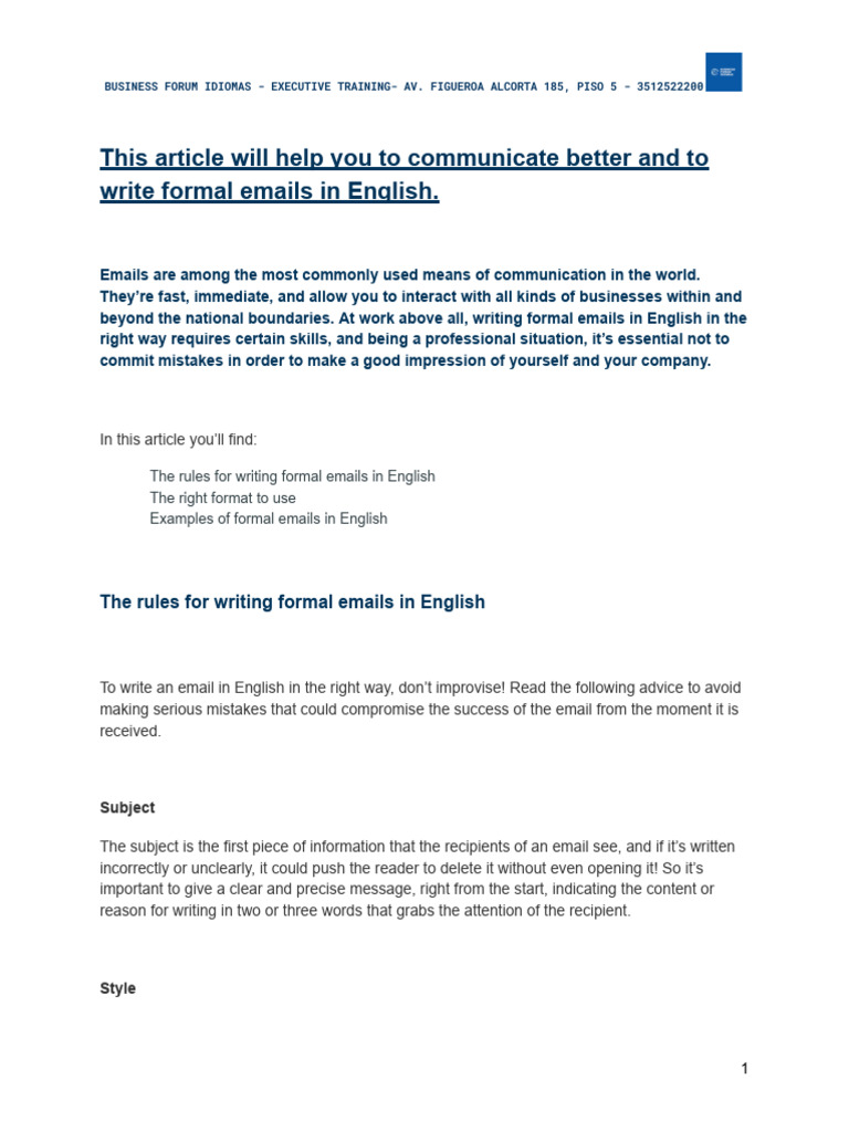 Writing Formal Emails | PDF | English Language | Madam
