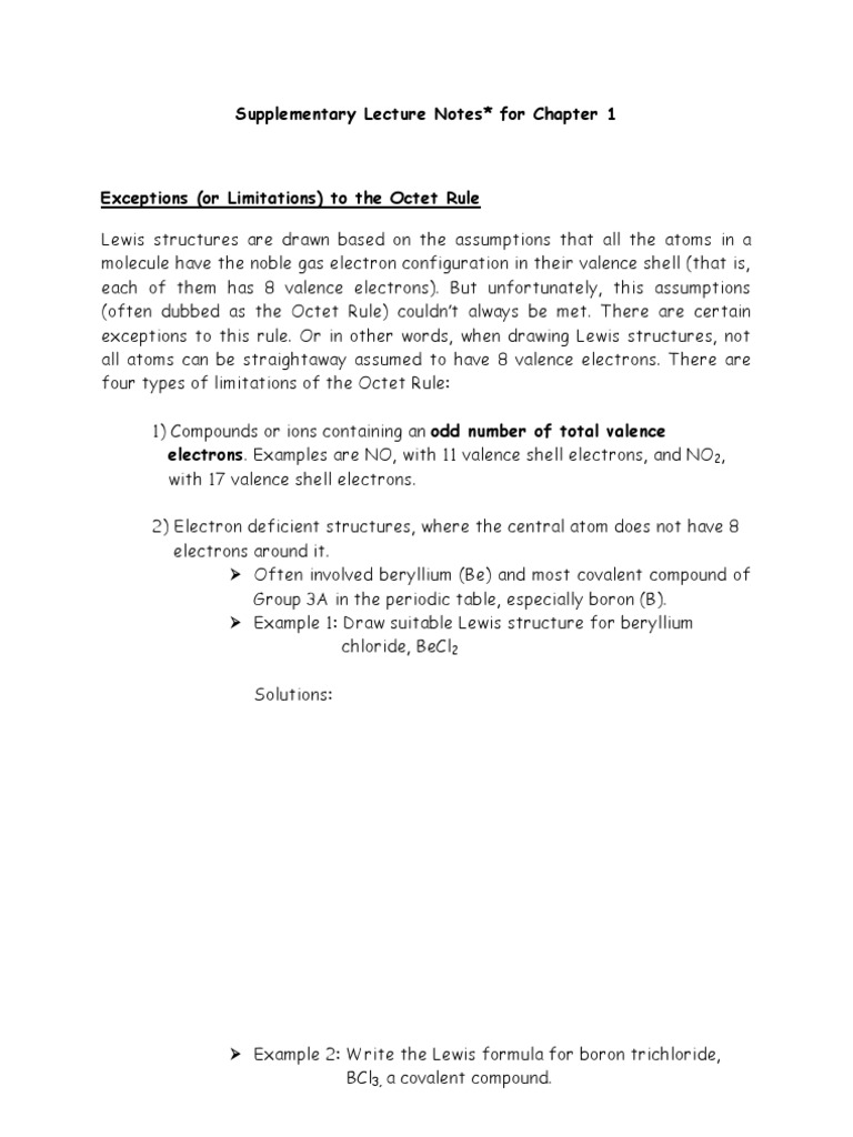 Exceptions Pdf Chemical Polarity Chemical Bond