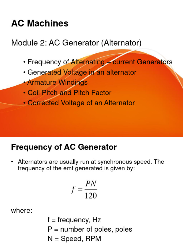 AC Machines Alternators 2 | PDF | Alternating Current | Inductor