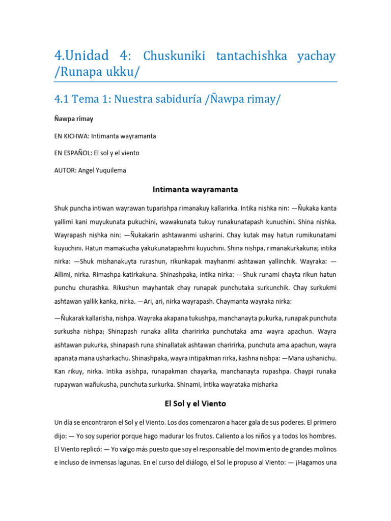 Chuskuniki Yachana | PDF | Zoología | Anatomia animal