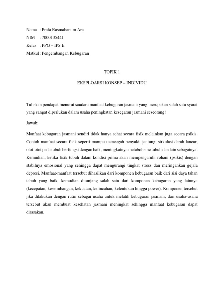 Topik 1 Eksplorasi Konsep Individu - Prafa Rasmahanum Ara | PDF | Karier & Perkembangan ...