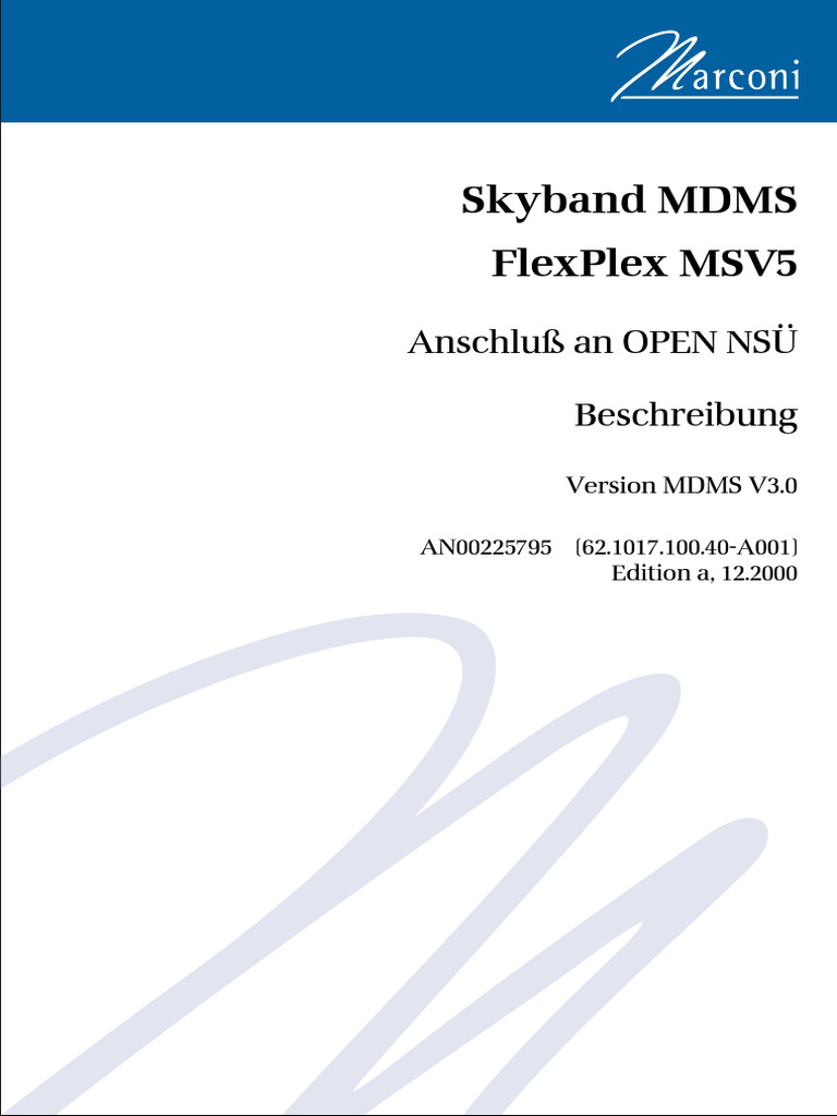 Skyband Mdms Flexplex Msv5: Anschluß An Open Nsü Beschreibung | PDF