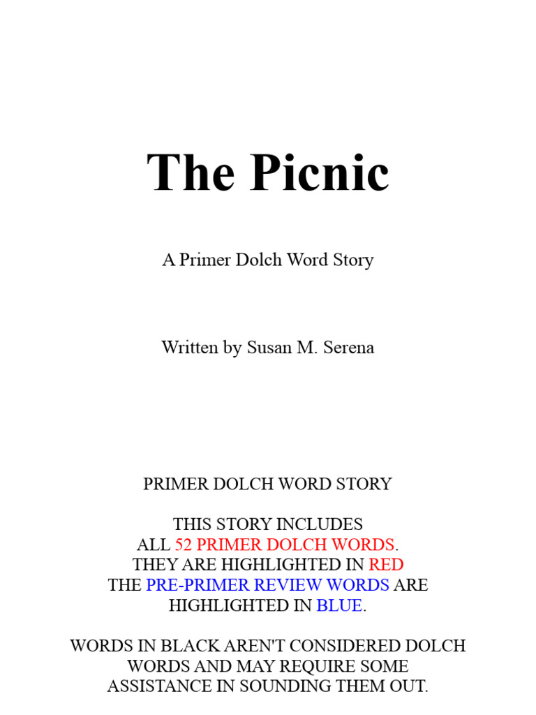Primer Dolch Story: The Picnic | PDF