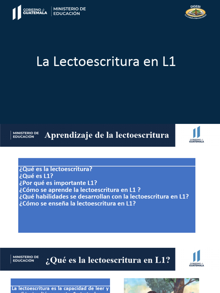 La Lectoescritura en La L-1 | PDF | Primer idioma | Aprendizaje