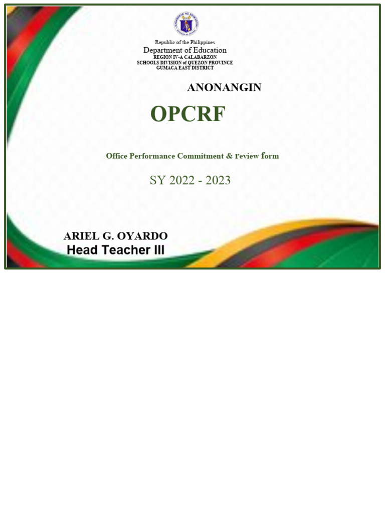 OPCRF Cover 2022 2023 | PDF