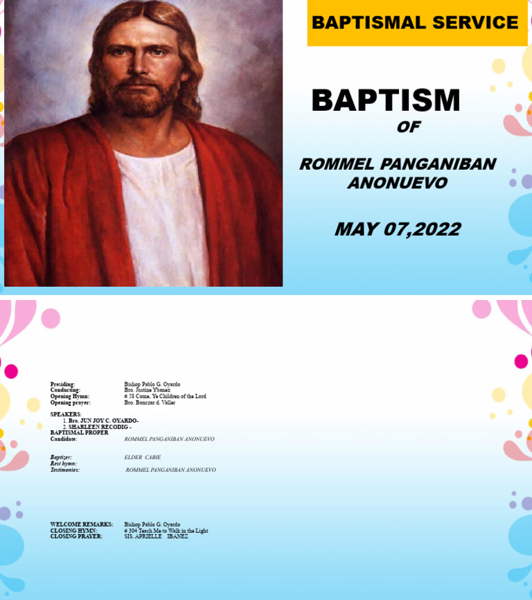 Baptismal Service Program PMG 2021 | PDF | Cooking, Food & Wine ...