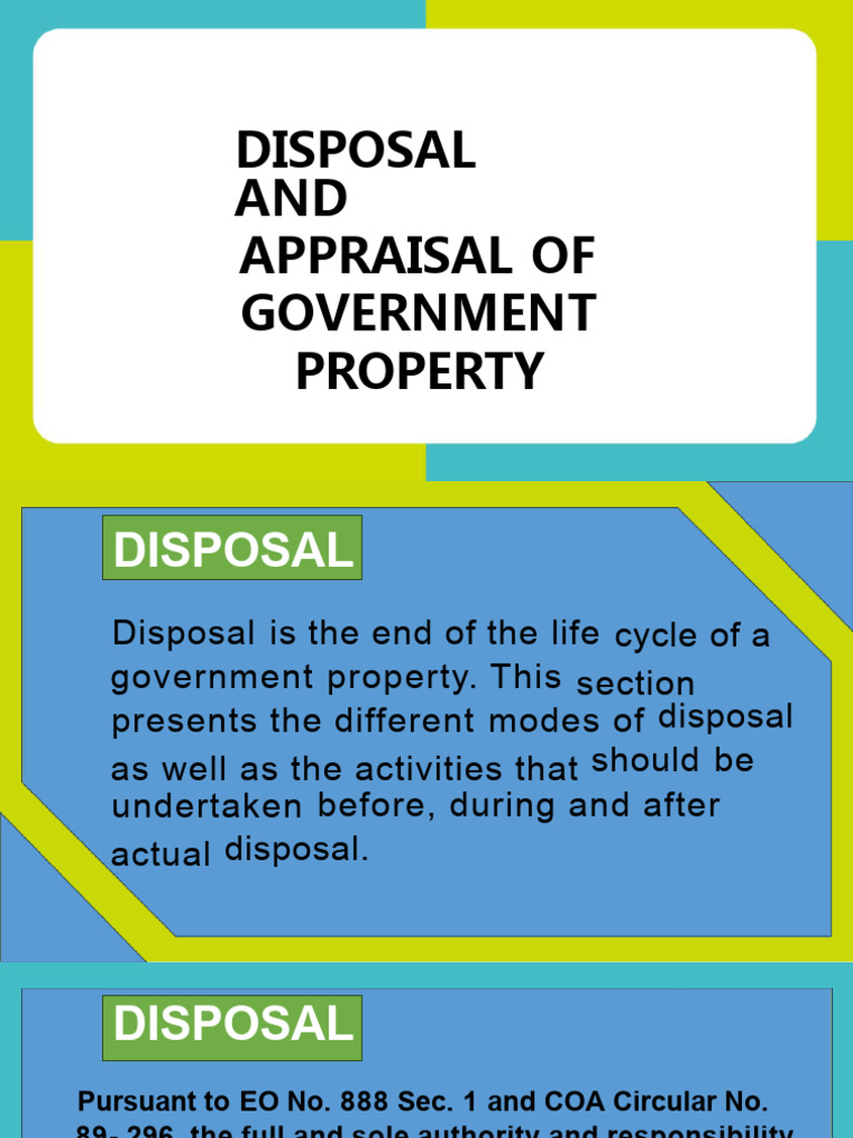 Modes of Disposal for Government Property | PDF | Real Estate Appraisal ...