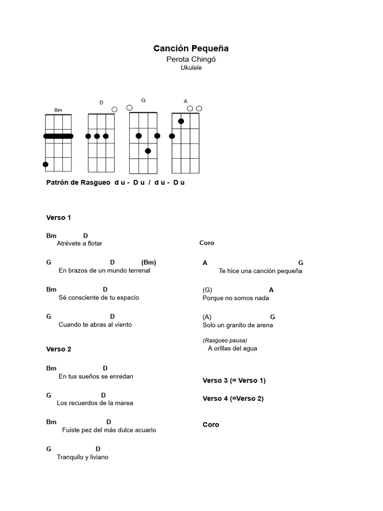 Canción Pequeña - Perota Chingó | PDF