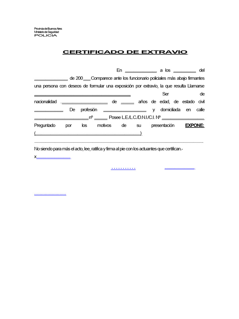 02 Certificado de Extravio | PDF