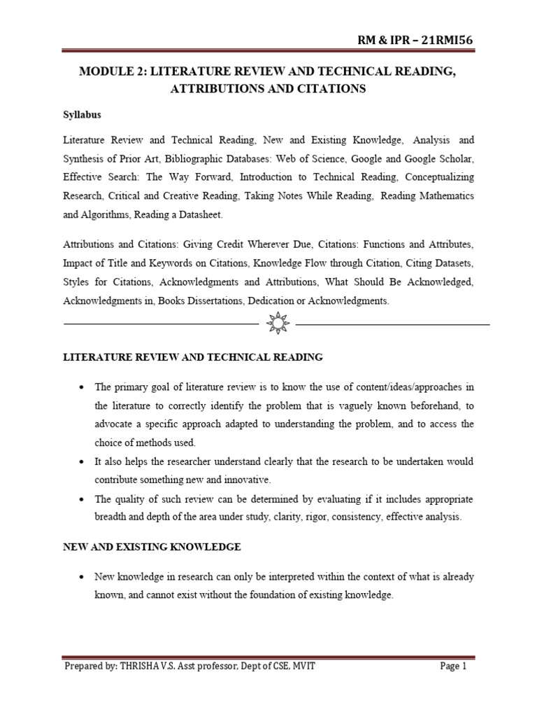 Module 2 RM 2021 Scheme 5th Semester | PDF | Citation | Knowledge Module 2 RM 2021 Scheme 5th Semester | PDF | Citation | Knowledge