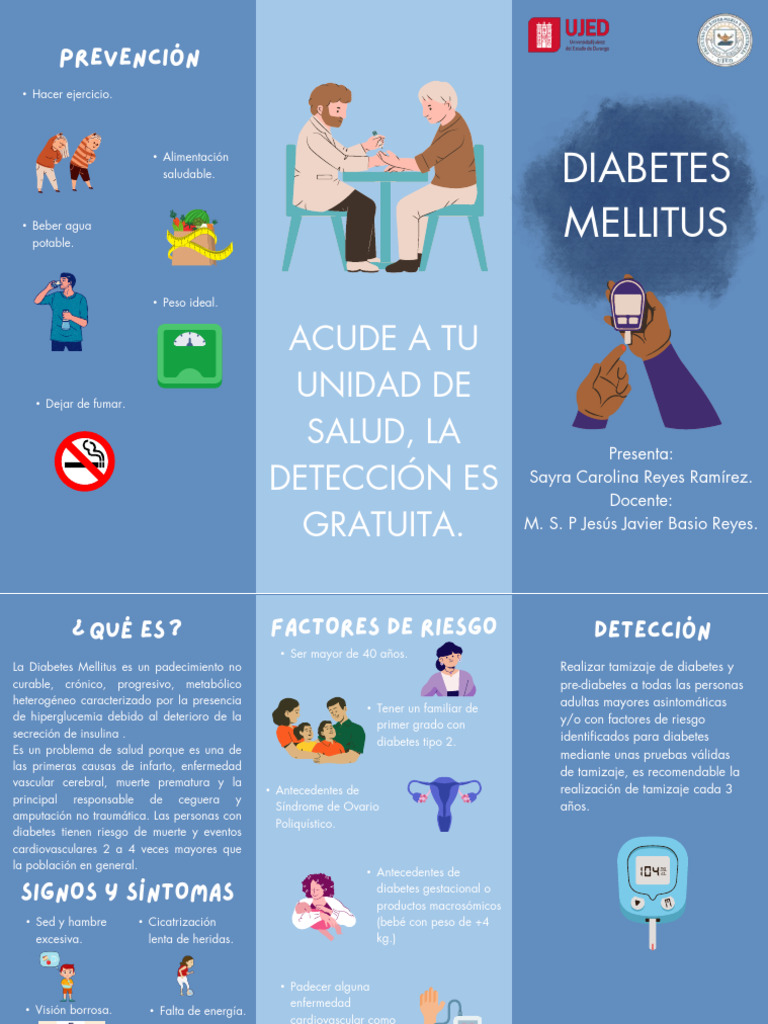 Tríptico Diabetes Mellitus | PDF | Diabetes | Medicina