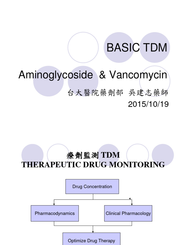 Vancomycin and Aminoglycoside TDM Guide | PDF | Pharmacokinetics ...