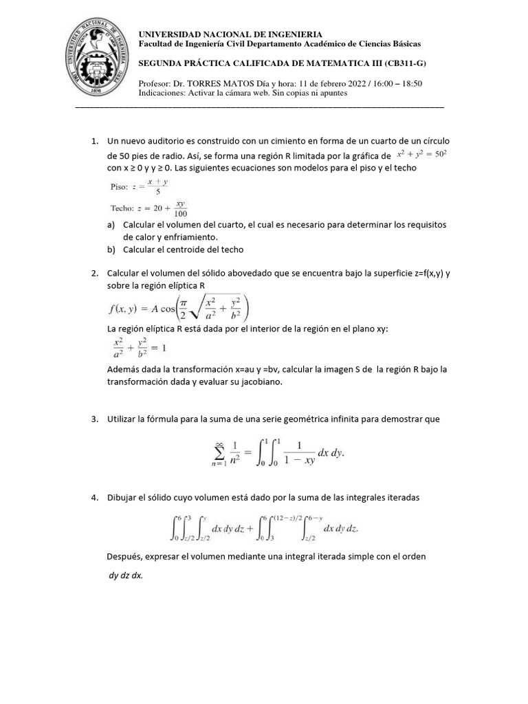 PC2 - Matematica III | PDF