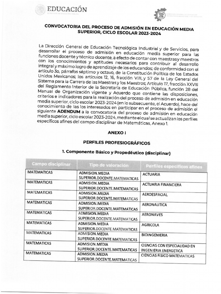 PV DGETI Adenda | PDF