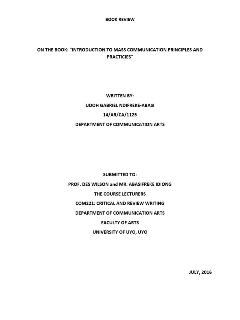 Review of Mass Communication Principles | PDF | News | Mass Media