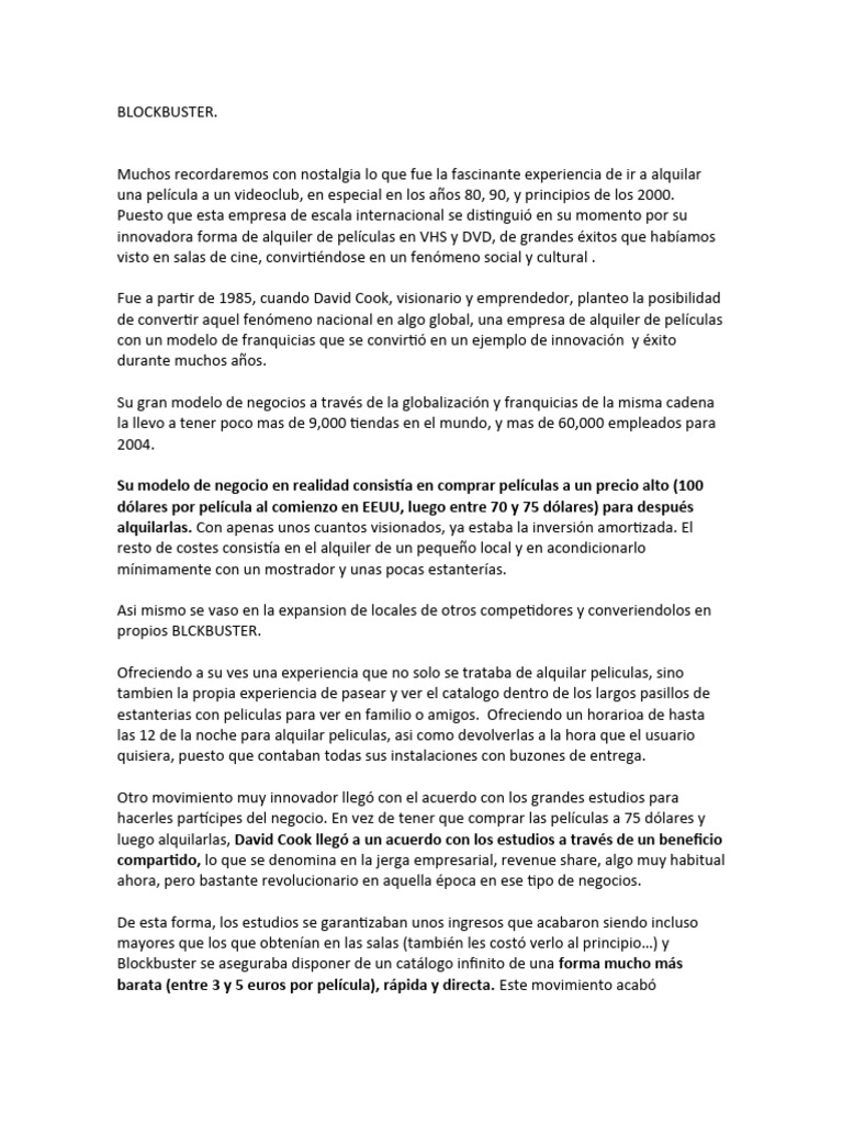 Blockbuster | PDF | Business | Economias