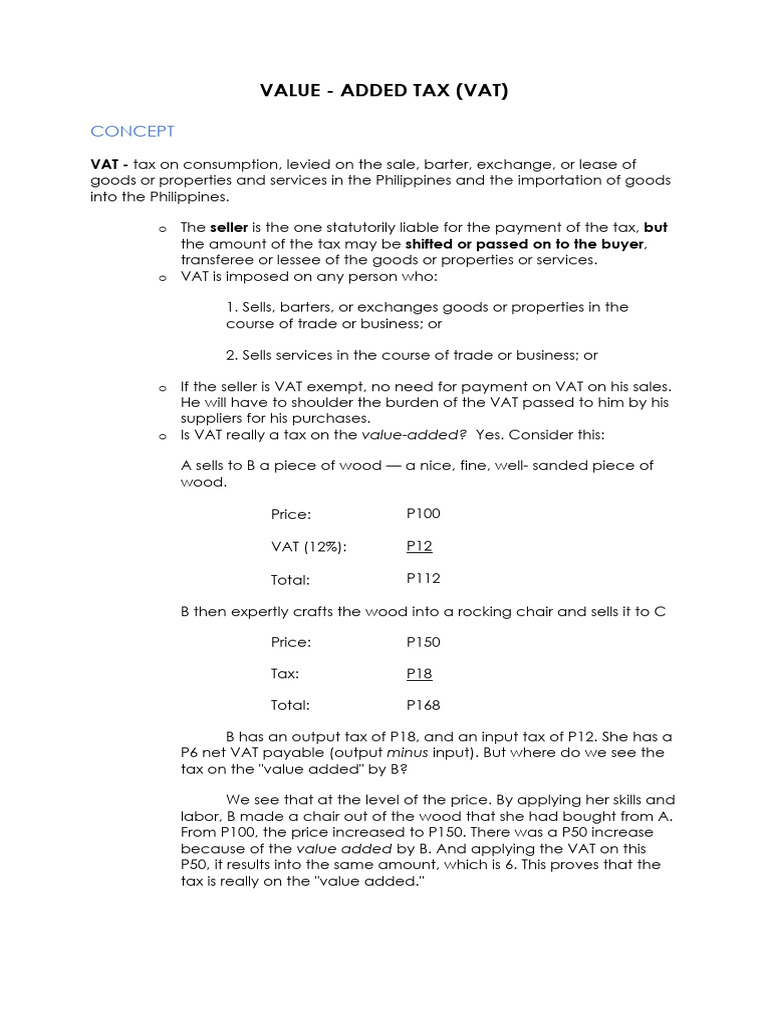 VAT Explained: Key Concepts in the Philippines | PDF | Value Added Tax ...